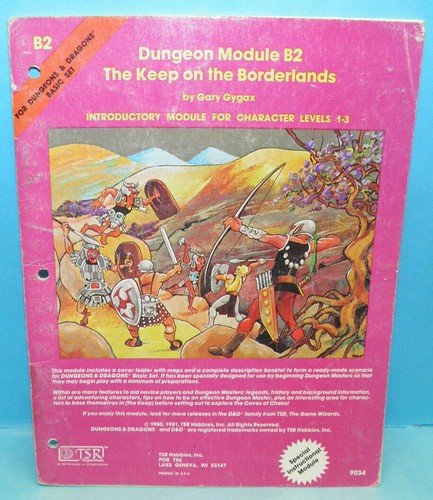 D&D Dungeons & Dragons Module B2 Keep On The Borderlands TSR 9034 #B | eBay