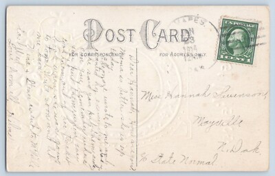 Mapes North Dakota ND Nelson County 1914 4-Bar Cancel DPO 1883-1985 ...