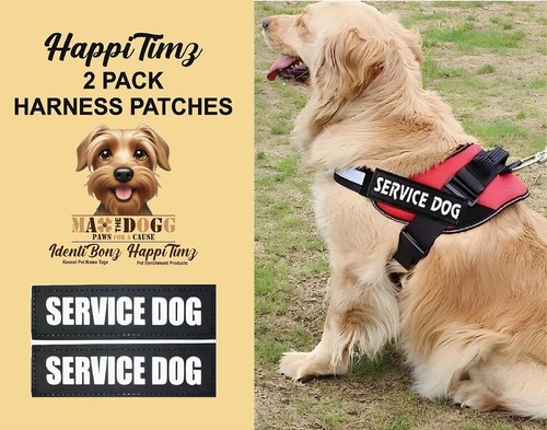 DoggieGear Service Dog Reflective White Patches For Dog Harness Collar ...