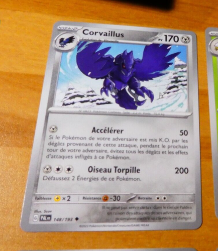 POKEMON EVOLUTIONS A PALDEA CARD CARTE CORVAILLUS 148/193 PAL FR VF ...