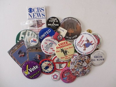 Large Collection Of Republican/Democratic Patriotic Political Buttons ...