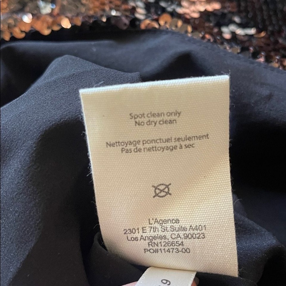 L’AGENCE Noella Sequin Midi Sheath Dress Brown Black AMUR LEOPARD Size ...