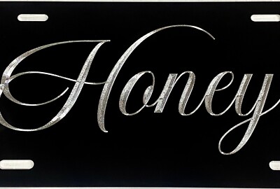 Engraved Custom Personalized Name Car Tag Diamond Etched Metal License ...