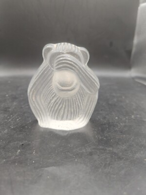 Vintage Viking Glass Hand Made Frosted Glass Monkey Paperweight | eBay