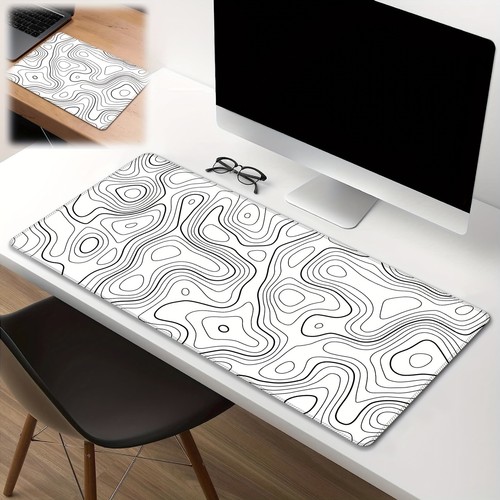 White topographic pattern mouse pad with clear line layers, suitable ...