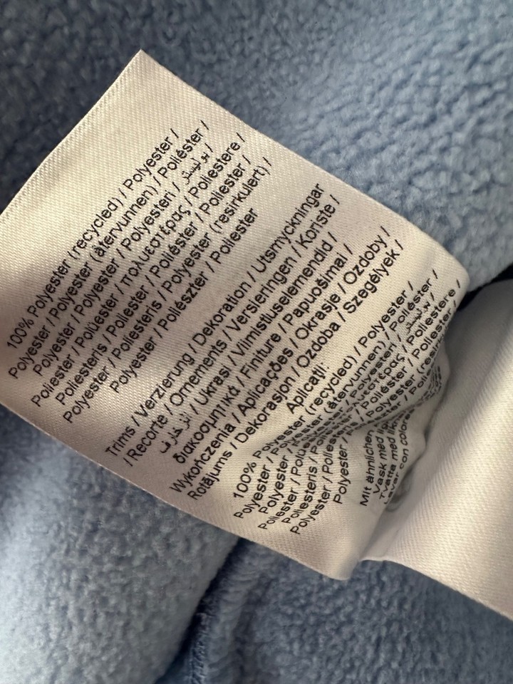 Levete Room XL Blue Zip Up Thick Warm Plush Fleece Jacket Yellow Trim ...