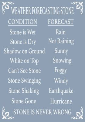 WEATHER FORECASTING STONE Metal SIGN funny never wrong forecast notice ...