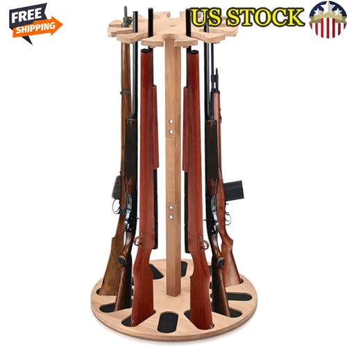 12 Guns Adjustable Wooden Gun Rack Vertical Indoor Display Stand ...