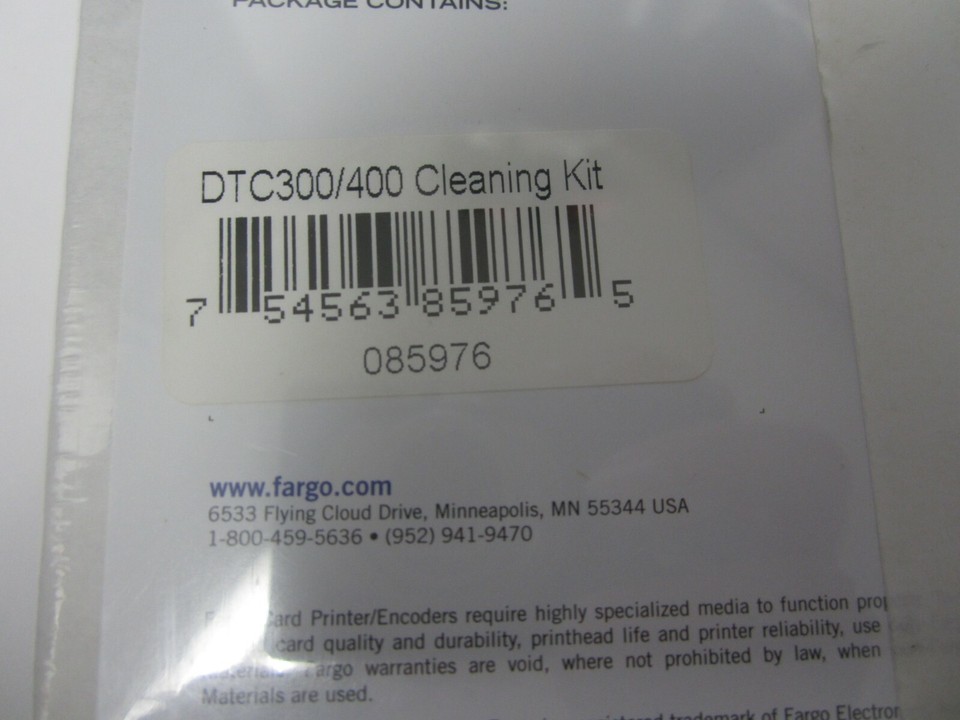 NEW Sealed Fargo 085976 Card Printer Cleaning Kit for DTC300 DTC400 | eBay
