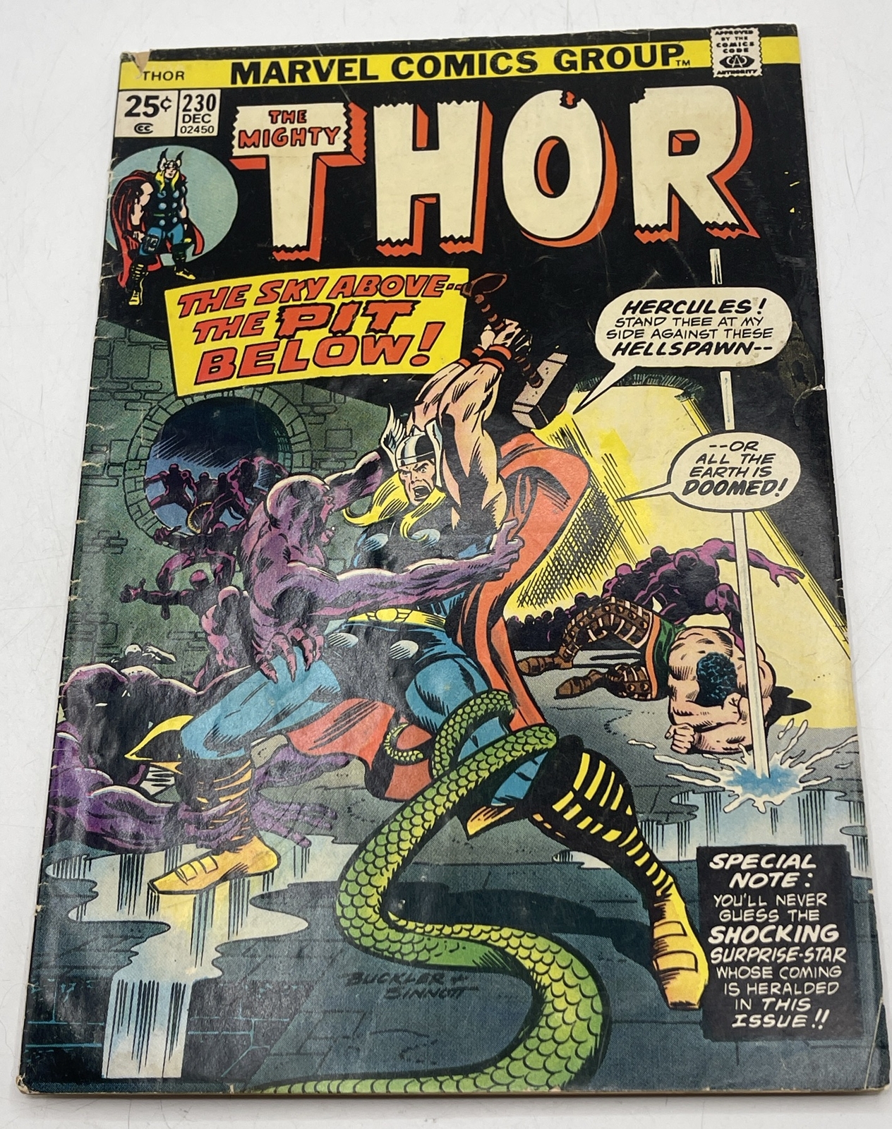 MIGHTY THOR #230 December MARVEL COMICS 1974 HERCULES APPEARS | eBay