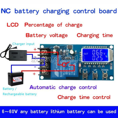 6-60V 30A Lithium Battery Charge NC Control Module Protection Board LCD ...