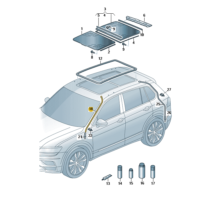 GENUINE VW VOLKSWAGEN SUNROOF DRAIN HOSE 5G0877228 | eBay UK