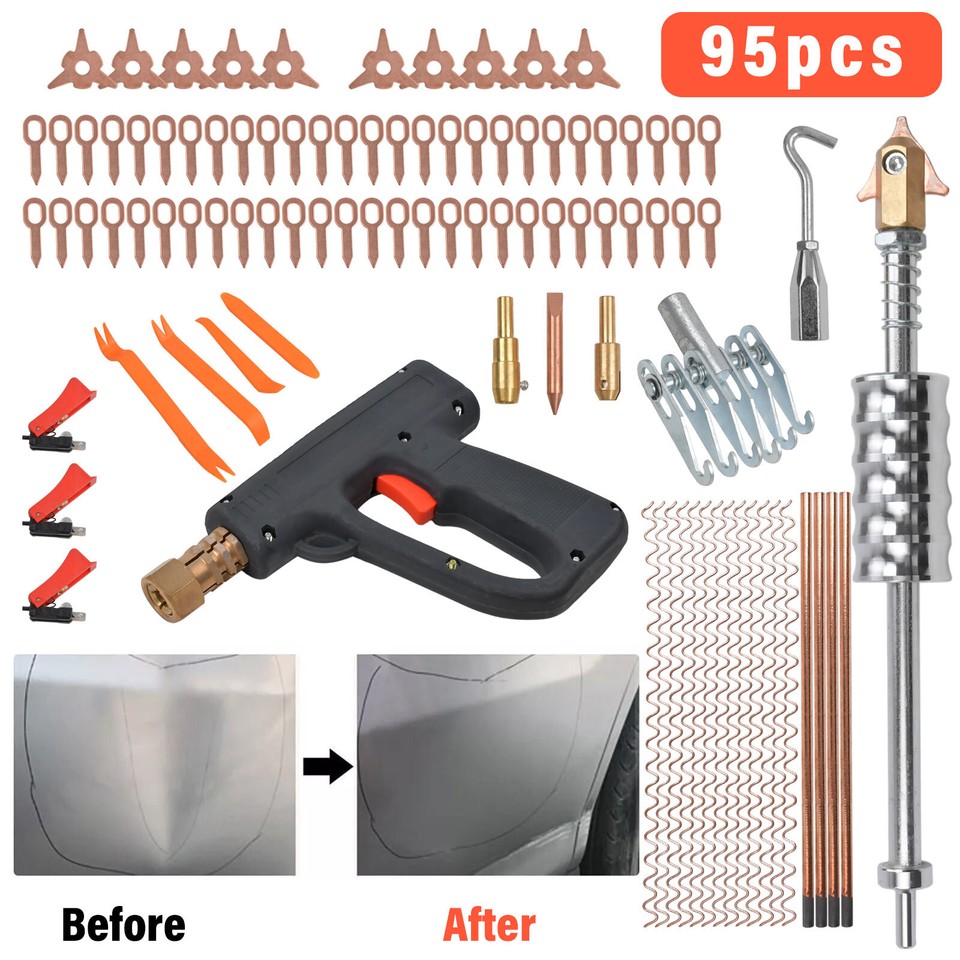 95pc Stud Welder Dent Puller Kit Car Body Panel Dent Spot Welding ...