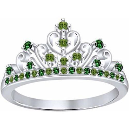 Stone Princess Style Mulan Princess Crown Ring 14k White Gold Plated | eBay