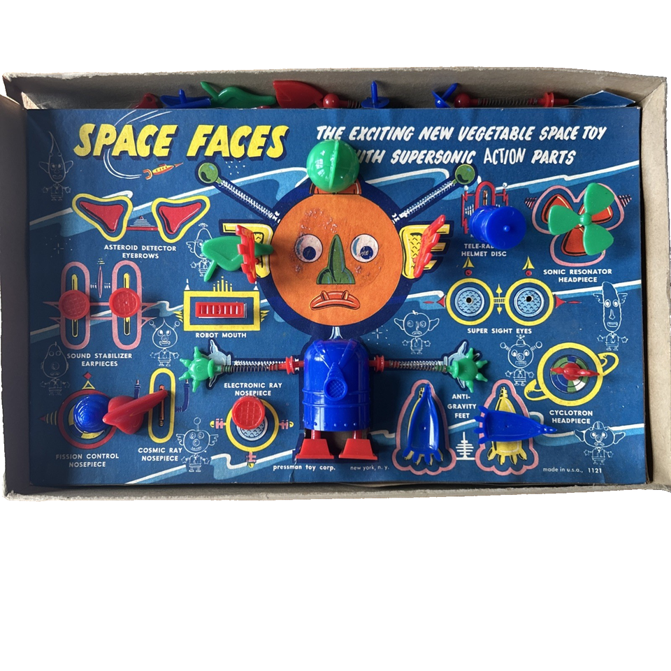 Vintage 1950s Pressman Space Faces Game – Near Complete Vegetable ...