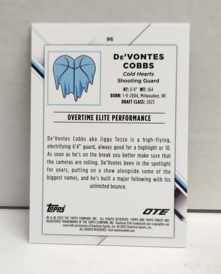DE'VONTES COBBS 2022-23 Finest OTE GREEN REFRACTOR #96 ~ #'d /99 | eBay