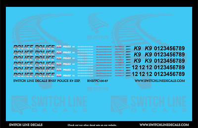 HO Scale BNSF Police K9 EXP. Decal Set | eBay