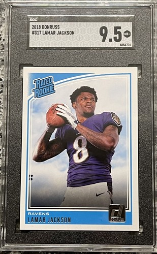 LAMAR JACKSON 2018 Panini Donruss #317 Rated Rookie RC Ravens SGC 9.5 ...