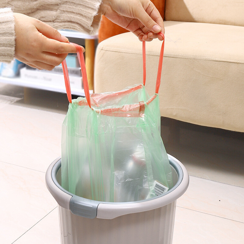 Automatic Closing Drawstring Garbage Bag Household Kitchen Portable ...