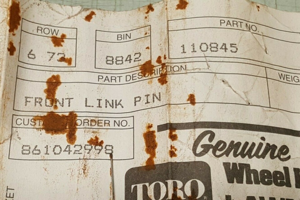 OEM Toro Mower Deck Front Link Pin 110845 *NEW* Genuine Wheel Horse | eBay