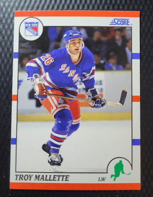 1990-91 Score American TROY MALLETTE New York Rangers ROOKIE Hockey NHL ...