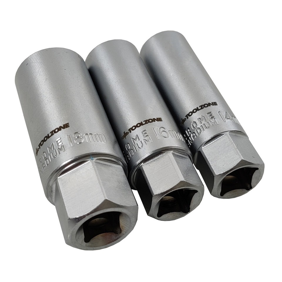 Spark Plug Sockets 3/8in Thin Walled 14mm 16mm 18mm Spark Plug Socket ...