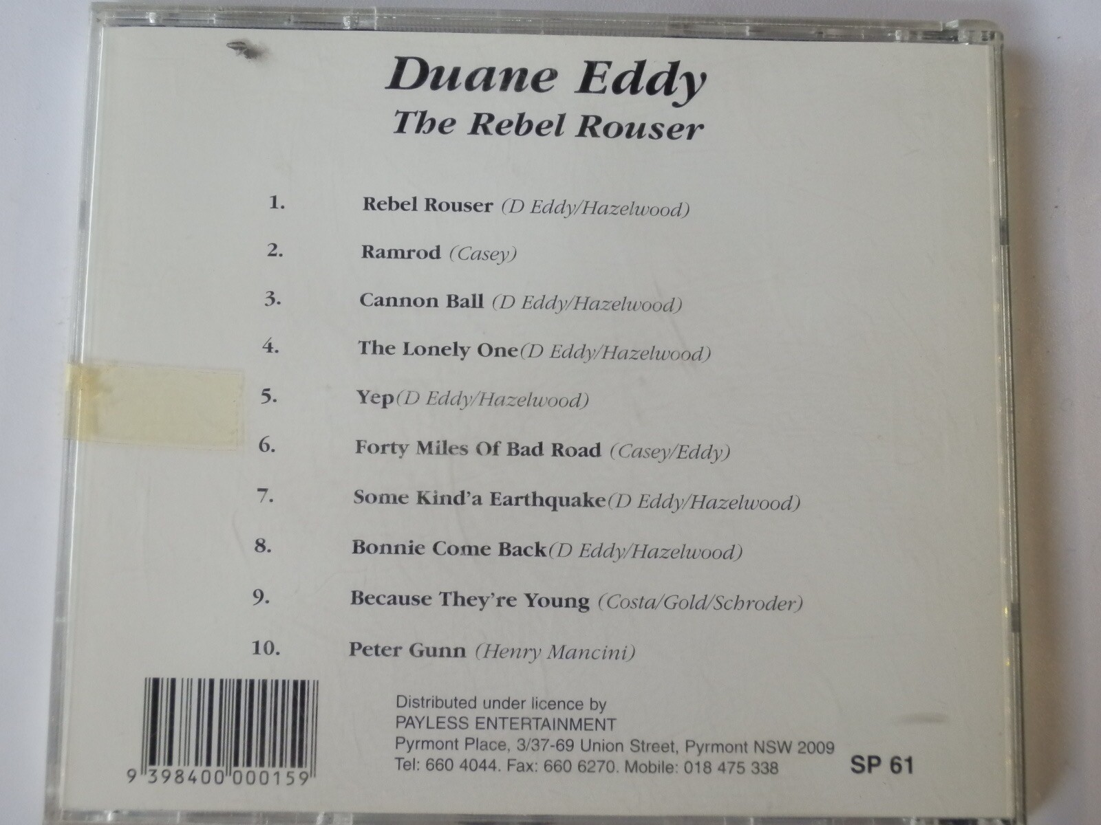 Duane Eddy - The Rebel Rouser - Payless SP61 - 10 tk CD | eBay Australia