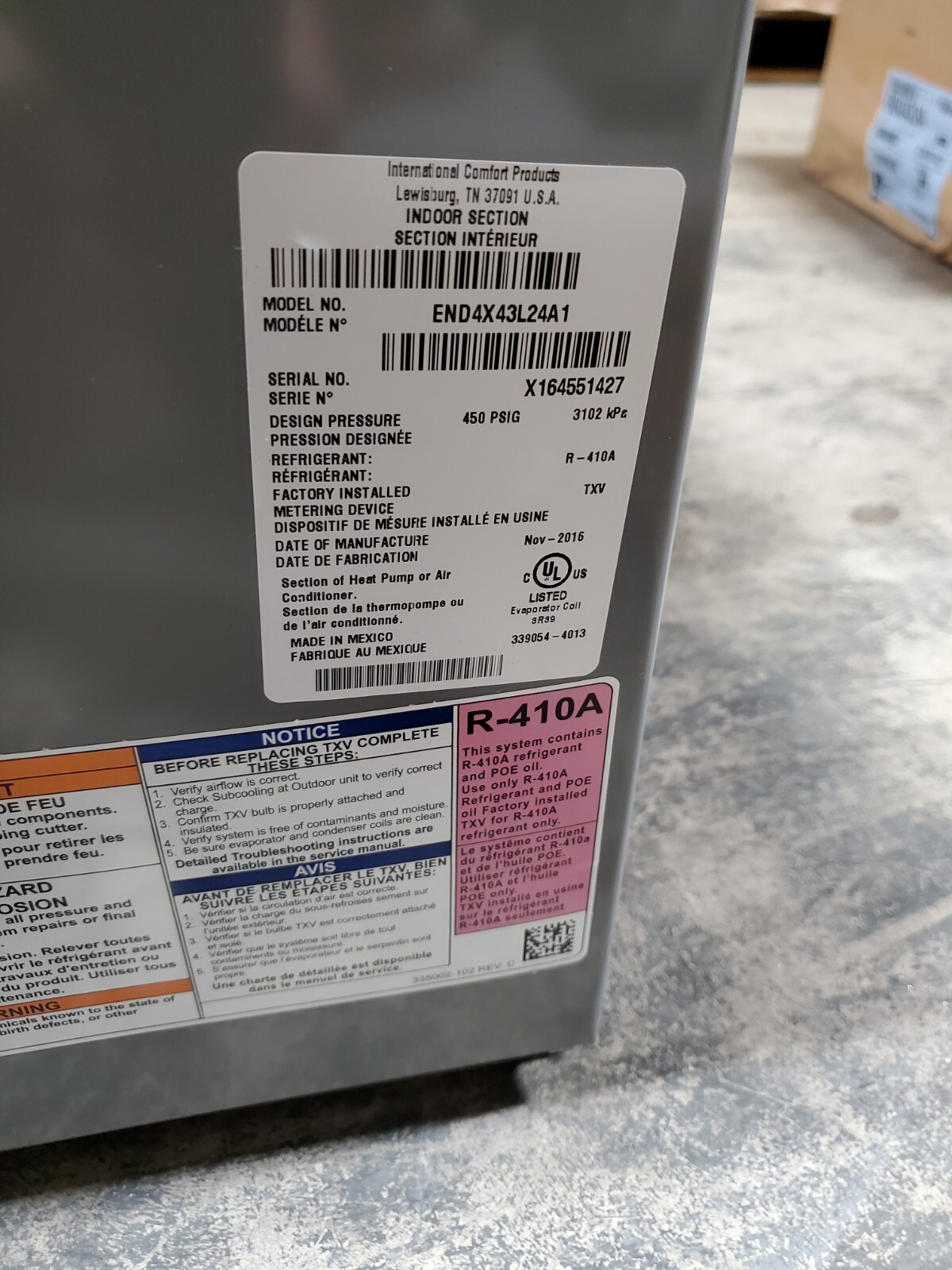 ICP 3.5-TON Cased Vertical Upflow/Downflow Evaporator N Coil w/TXV 24 ...