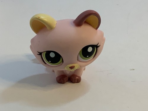 LPS Littlest Pet Shop #1489 Pink Cream Crouching Cat Green Eyes | eBay