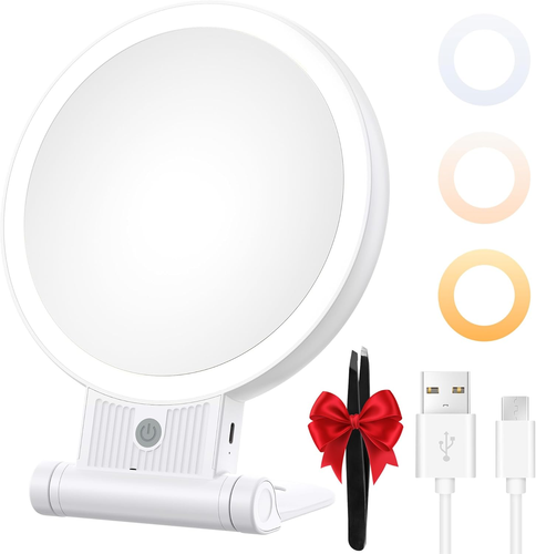 Makeup Mirror, 1X/30X Magnification with 3 Level LED Lights, 2000 Mah ...