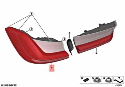 Genuine BMW M3 G21 G81 316d 318d 318i Rear light side panel left ...