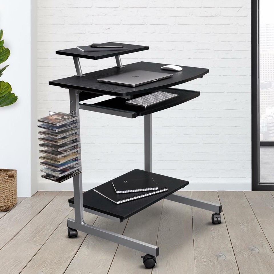 With Storage Compact Computer Cart,All-in-one space saver workstation ...