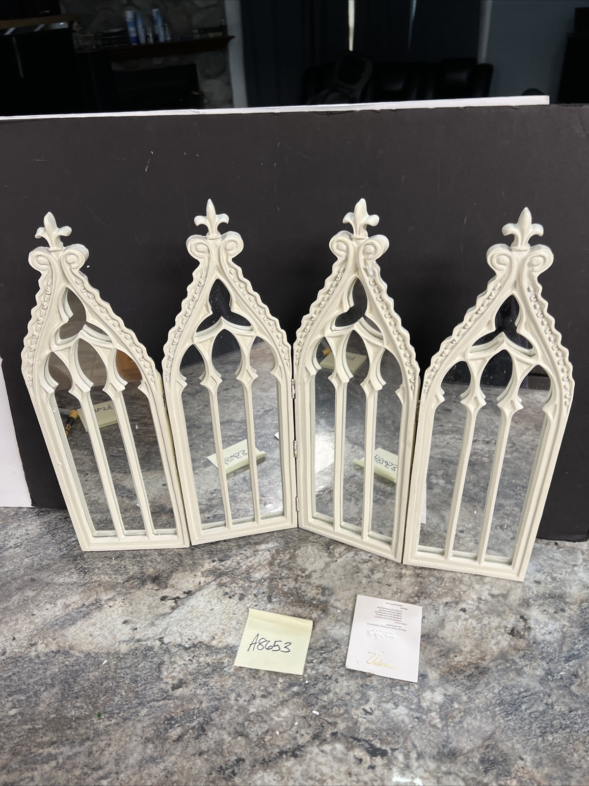 Cathedral, Hinged 4-Panel Mirror by Valerie, White Display, Home Altar ...