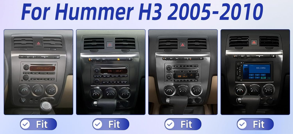 9" 8+256GB For Hummer H3 2005-2010 Android 14 Car Radio Stereo GPS Navi ...