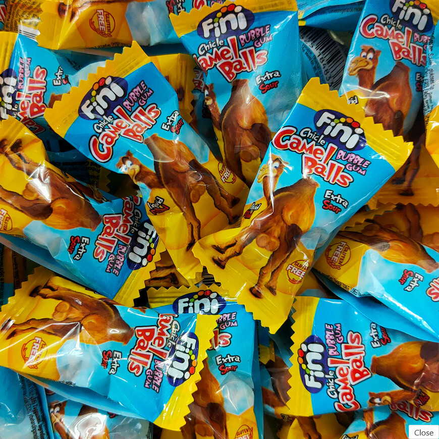 Fini Camel Balls Bubble Gum Balls - 24-Pack - Extra Sour - Liquid ...
