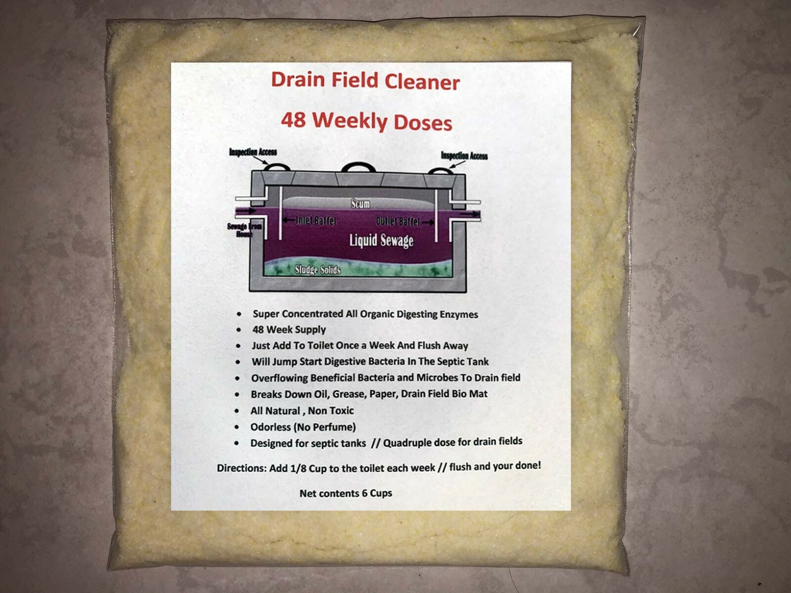 Enzyme Bacteria Leach Drain Field Opener Cleaner Sewer Septic Cesspool ...