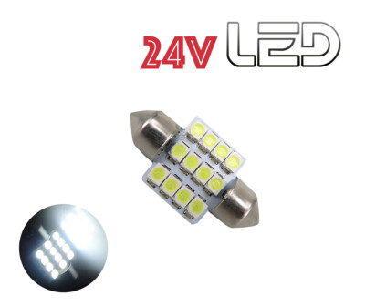 2 Ampoules 24V navette C3W 12 LED Blanc 31mm Camion Pour RENAULT VOLVO ...
