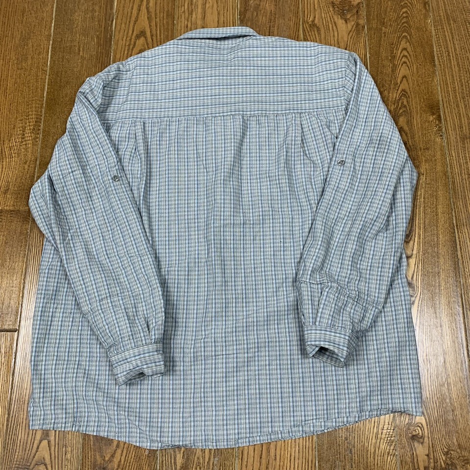 REI Co-Op Safari Shirt Men Large Button Up Plaid Vented Roll Up Sleeve | eBay