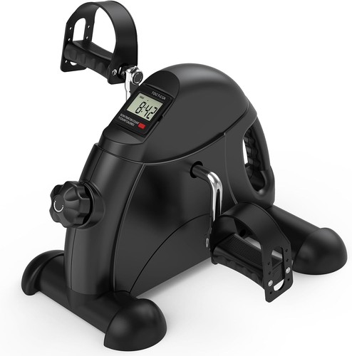 Mini Exercise Bike Under Desk Pedal Exerciser w/ LCD, Adjustable ...