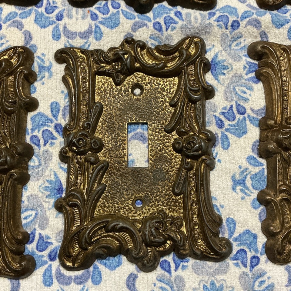 7 Vintage Electrical Outlet & Switch Covers - Edmar Flower Rose Art ...
