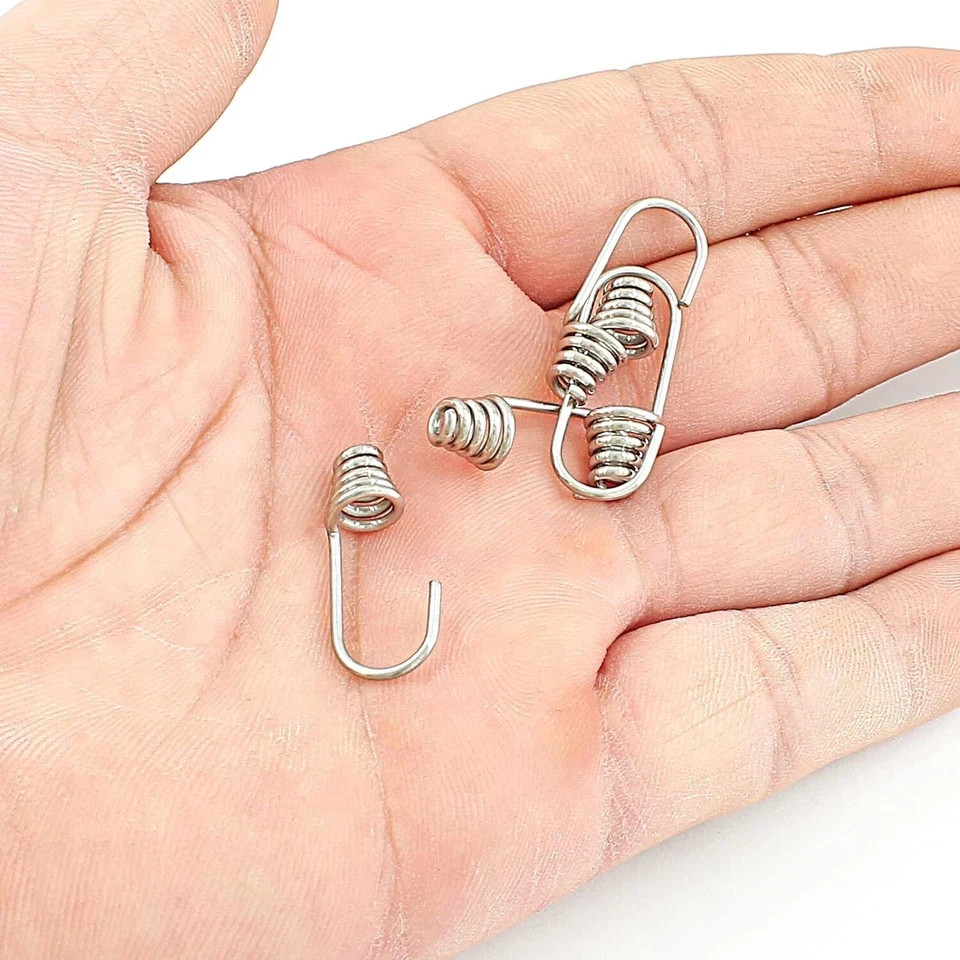 12pcs Silver Bungee Shock Cord Hook 0.12" / 3mm Plasticcoated Wire ...