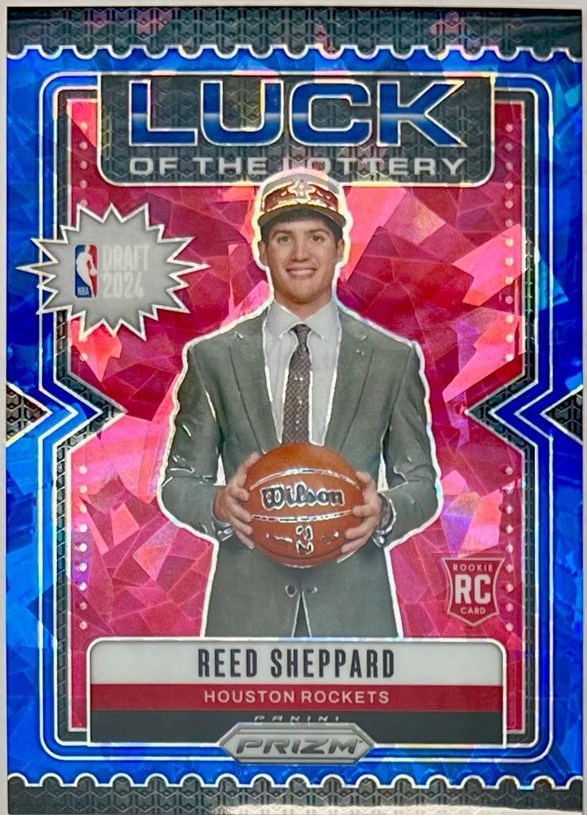 2024-25 Panini Prizm - Luck of the Lottery Reed Sheppard #1 Blue Ice ...