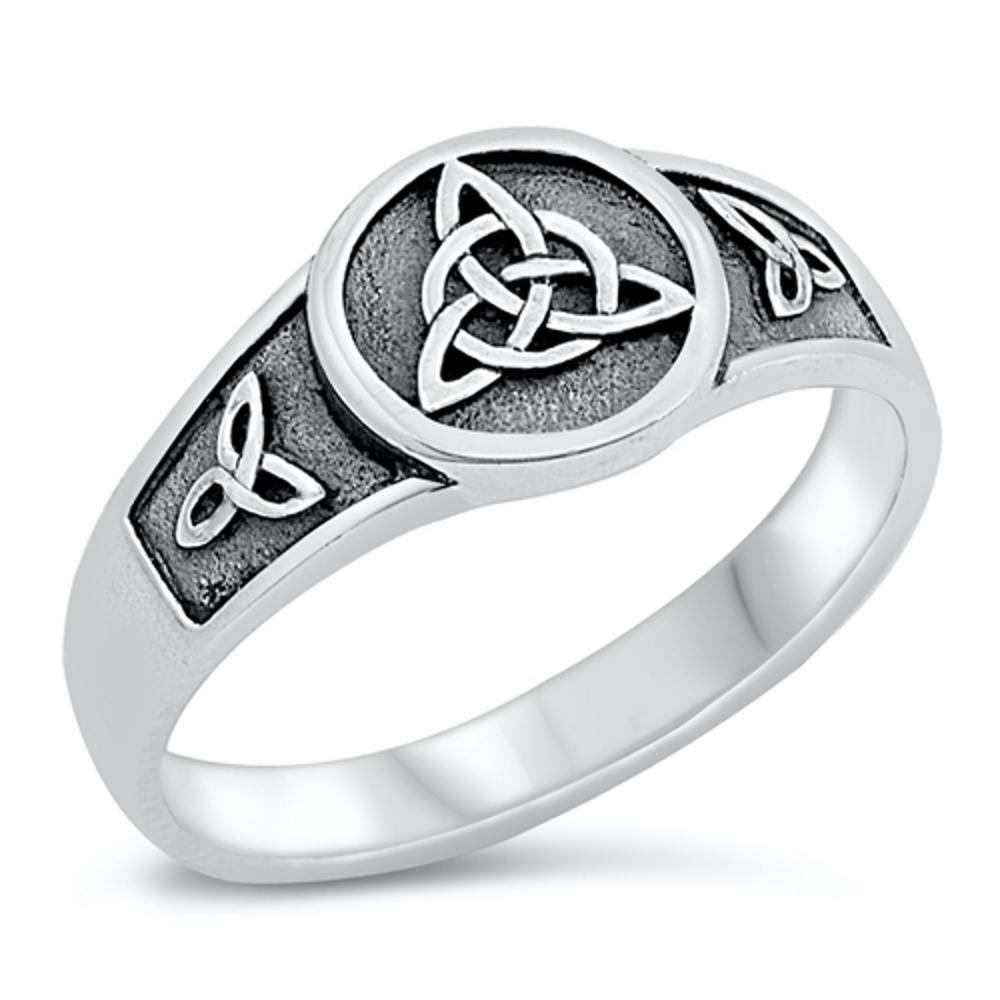Celtic Knot Trinity Ring New .925 Sterling Silver Band Sizes 5-10 | eBay