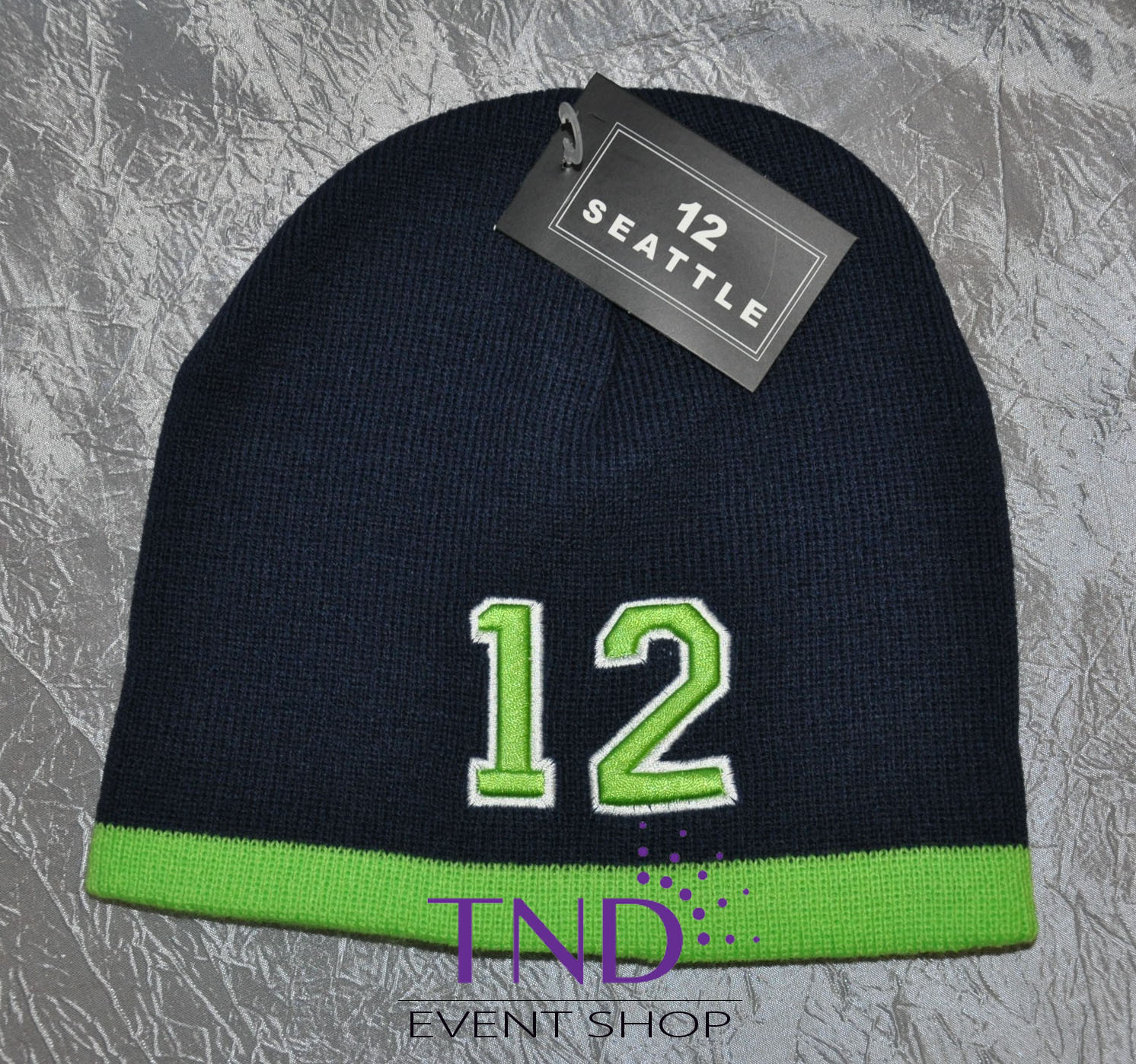 SEATTLE SEAHAWKS NUMBER 12 #12 FAN KNIT BEANIE HAT CAP BLUE AND GREEN ...