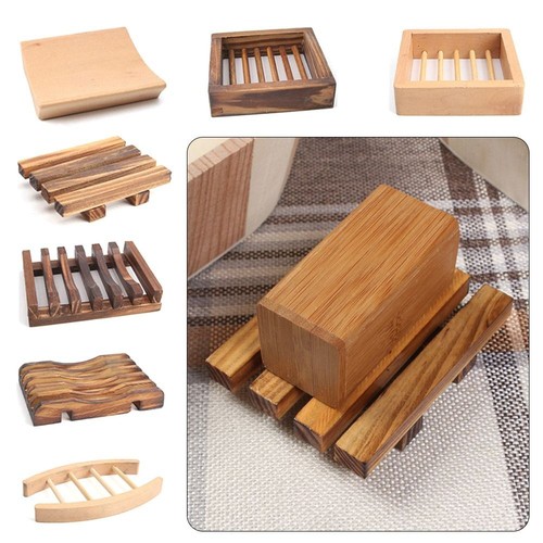 Wooden Soap Box Handmade Soap Holder Portable Storage Box Kitchen | eBay
