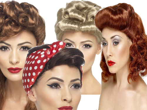 1940s Pin Up Wigs Ladies Fancy Dress 40s Womens Costume New Wig | eBay