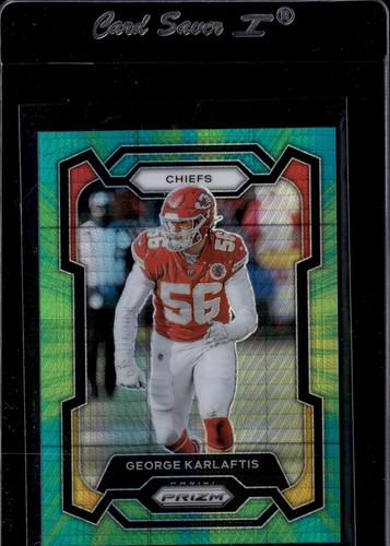 2023 Panini Prizm Football George Karlaftis Green Hyper Prizm /175 SP ...
