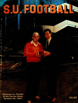 Syracuse University Football Program v Temple October 26 1985 NCAA | eBay