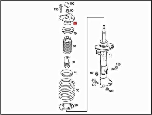 Genuine MERCEDES A207 C204 C207 S204 Spring strut to body Bearing ...