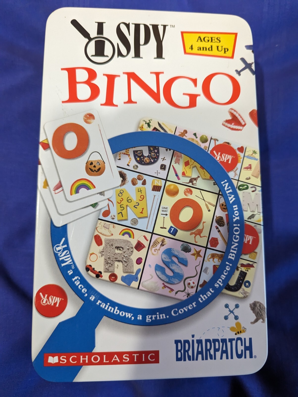 I Spy Bingo Game in metal tin Scholastic Briarpatch age 4+, Complete ...